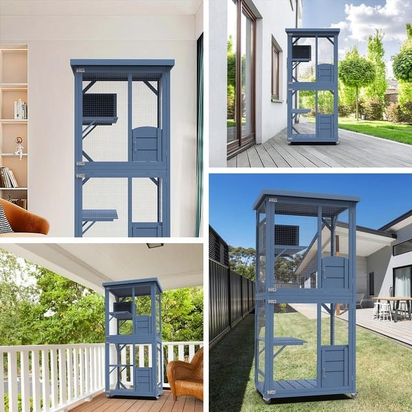 outdoor cat house with run