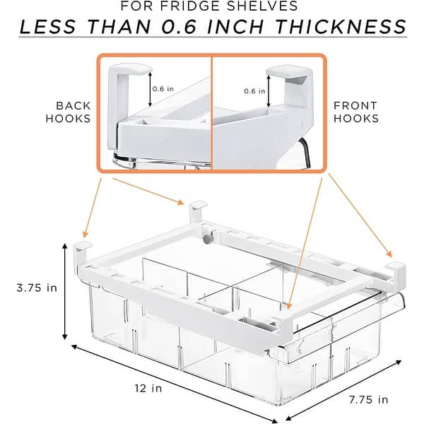 Sorbus Pull Out Fridge Drawer - Attachable Deli Drawer - Adjustable ...