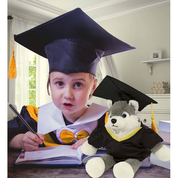DolliBu Long Leg Husky Graduation Plush with Gown and Cap with Tassel ...