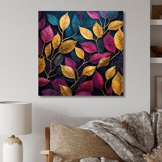 Designart "Colorful Leaves Charm Foliage I" Leaves Wall Art - Bed Bath ...