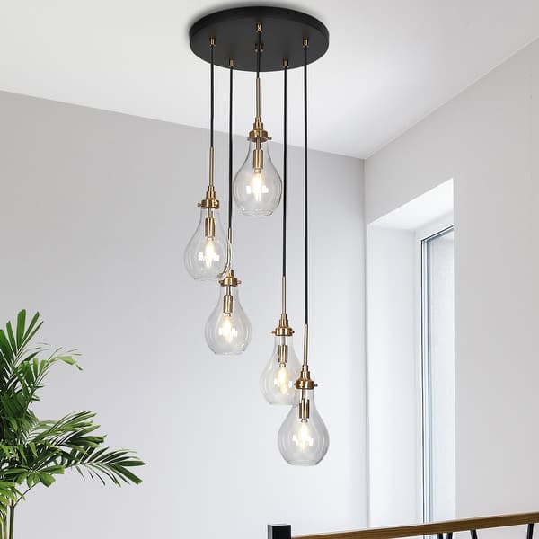 Synia Modern 5-Light Adjustable Wire Abstract Chandelier Tear Drop ...