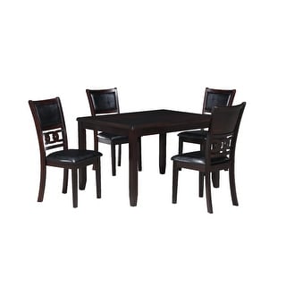 Gary 48 Inch 5 Piece Dining Table Set, Leatherette Seats, Ebony Brown ...
