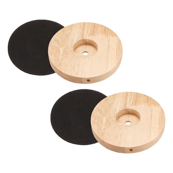 2pcs Wooden Lamp Base 150mm Circular Light Base Wood Desk Table Lamp ...