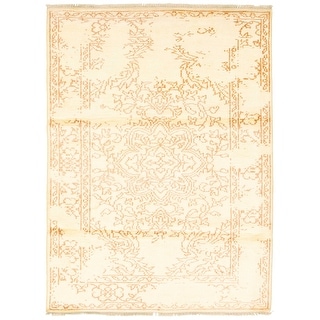 ECARPETGALLERY Hand-knotted Jules Ushak Light Yellow Rug - 5'1 x 8'3 ...