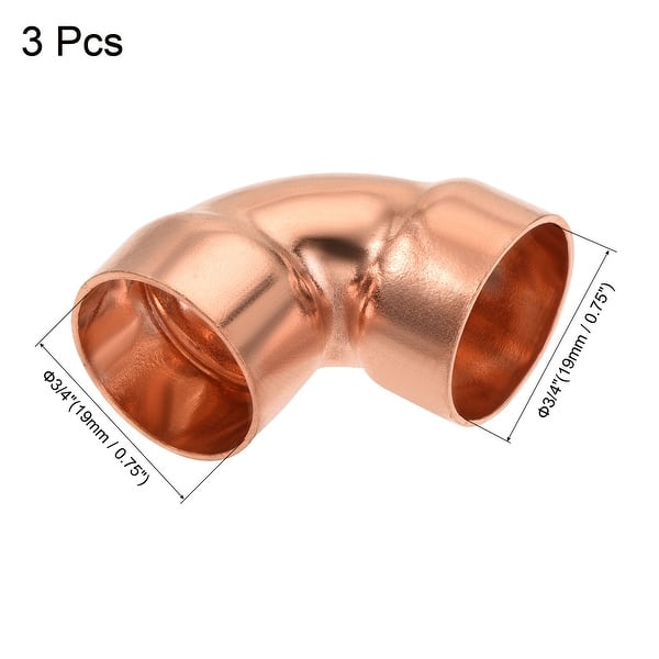 90 Degrees Elbow Copper Pipe Fitting Brazing Connection for HVAC - Bed ...