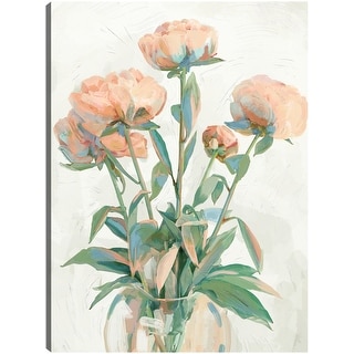 Peach Peonies By Studio Arts Canvas Art Print - Bed Bath & Beyond ...