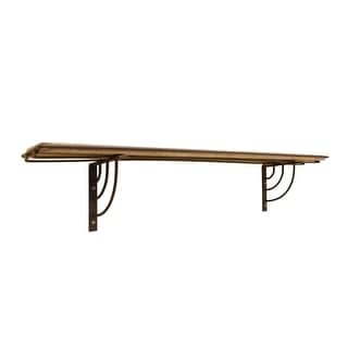 Achla Designs 36" W Rectangle Roman Bronze and Natural Wood/Wrought ...