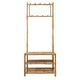 Handcrafted Natural Bamboo 3-in-1 Hall Tree with Bench Shoe Rack - Bed ...