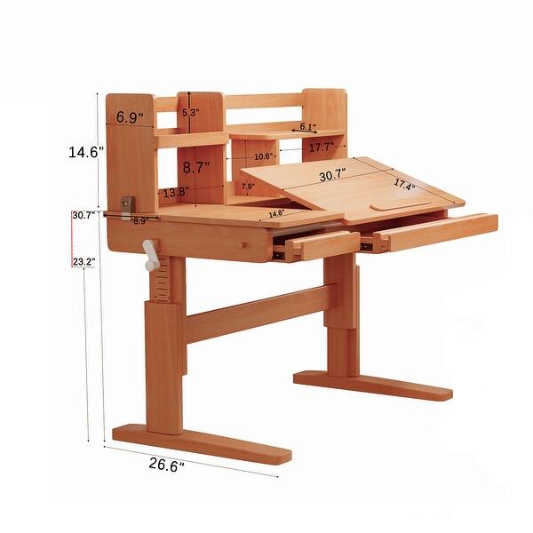 Adjustable Desktop Study Desk, Solid Wood Children's Desk for Different ...