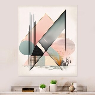 Designart "Pink Minimalism Transient Grace II" Minimalism Metal Wall ...