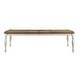 Fil 108 Inch Dining Table, Rustic Brown Rubberwood, White Turned Legs ...