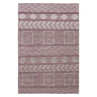 ECARPETGALLERY Braid weave Sienna Grey, Pink Wool Rug - 6'1 x 9'1 - Bed ...