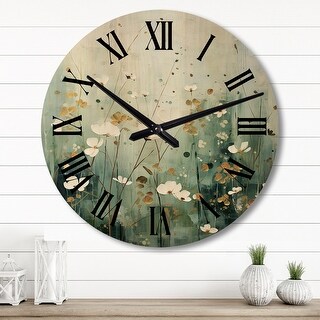 Designart "Purple Tranquil Oasis" Abstract Botanicals Oversized Wood ...