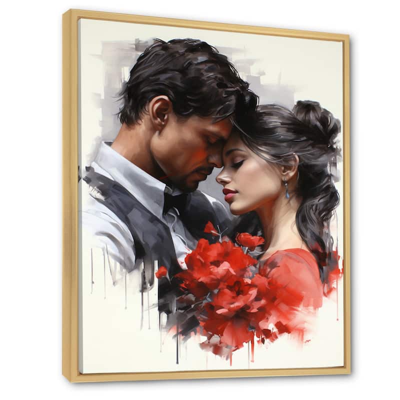 Designart "Wedding Couple Timeless Beauty II" Romantic Landscape Framed ...