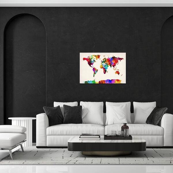 Map of The World (Abstract painting) II Print On Acrylic Glass by ...
