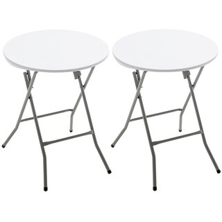BTEXPERT 2 Foot Indoor Outdoor White Round Folding table Portable for ...