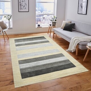 Berkley Hand-woven Colorblock Bordered Wool and Art Silk Area Rug - Bed ...