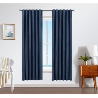 Nautica Robin Thermal Woven Room Darkening Back Tab Window Curtain ...