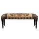 47" Multicolored Southwestern Style Rectangular Bench with Wooden Legs ...