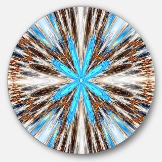 Designart 'Flowers with Radiating Rays' Abstract Digital Art Round ...