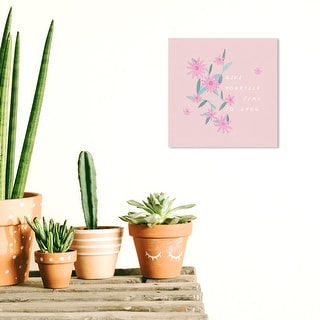 Wynwood Studio Canvas Floral and Botanical Time to Grow Pastel Pink and ...