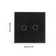 Touch Light Switch 2 Gang 1 Way Tempered Glass Panel Black 86mmx86mm ...