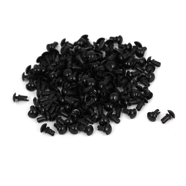 100Pcs Nylon Push Clips Rivet Fastener Black for 1.3-2.0mm Thickness ...
