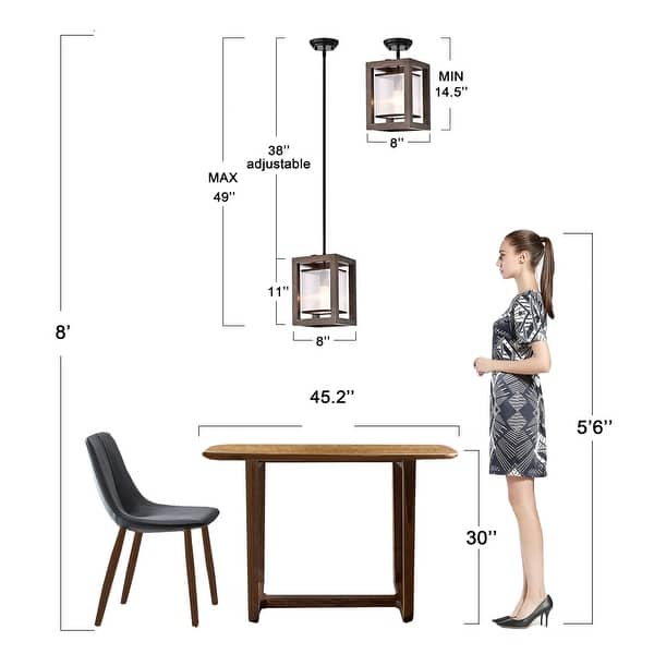 Alina 1 Light Antique Black Metal Natural Wood Fabric Shade Pendant ...