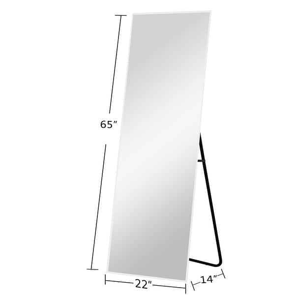 Modern Freestanding Full Length Rectangular Floor Mirror with Standing ...