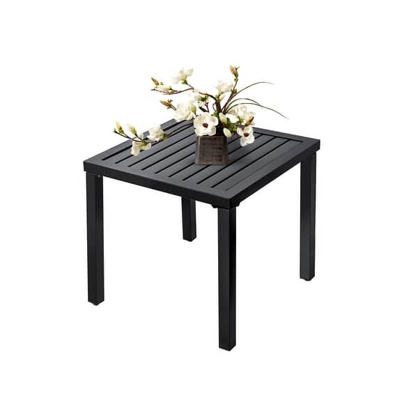 Small Metal Patio Side Table, Anti-Rust End Tables for Outdoor Indoor ...