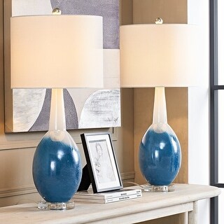 28.5" Blue Table Lamp Set (Set of 2) - Bed Bath & Beyond - 36259627