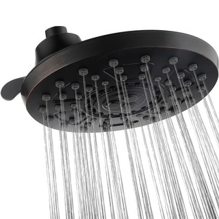 BIRGHT SHOWERS Rain Shower Head 8 Inch Four Spray Settings Fixed Shower ...