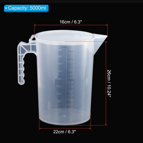 Graduated Beaker, 5000ml PP Plastic Cup Double Sided Black Graduations - Transparent - Bed Bath ...