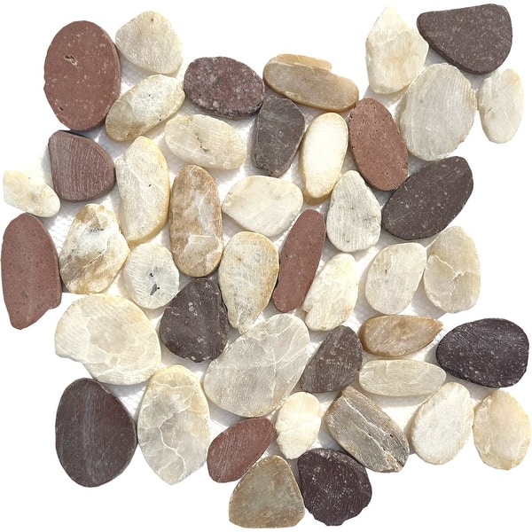 Maroon Natural Stone Sliced Pebble Mosaic Tile - Bed Bath & Beyond ...