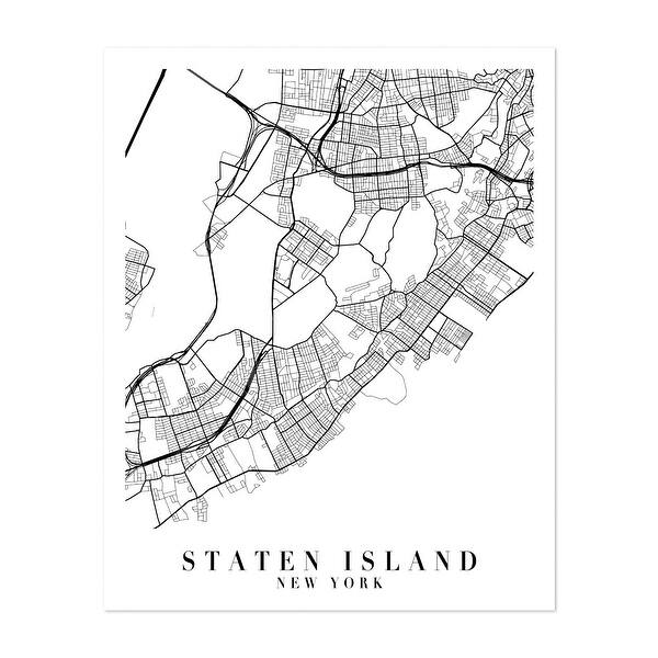 Staten Island New York Maps Minimal Art Print/Poster - Bed Bath ...