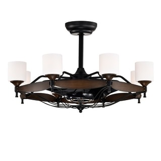 Dia 33 inch Chandelier Ceiling Fan With Remote Control,DC Motor ,6 ...