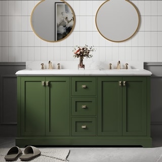 Aphrodite Fully Assembled Freestanding Bath Vanity with Sink and White ...