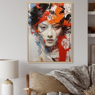 Designart "Japon Art Kabuki Drama Woman Portrait II" Japan Art Framed ...
