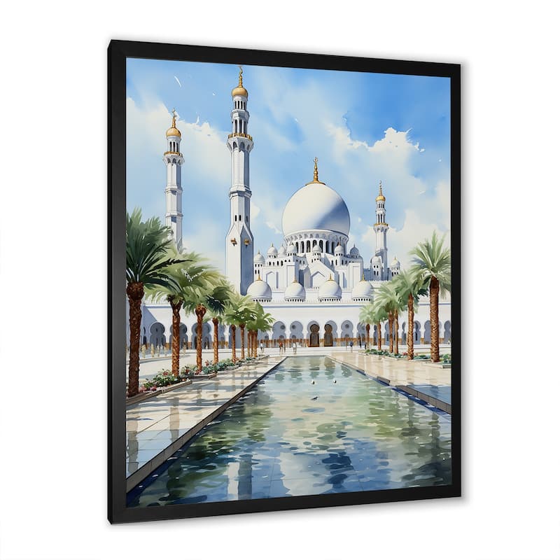 Designart "Sheikh Zayed Grand Mosque IV" Islam Wall Decor White ...