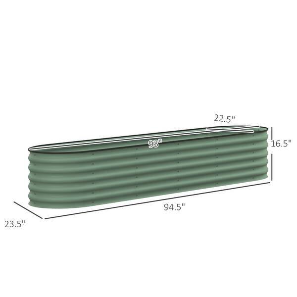 Green Raised Garden Bed Large Corrugated Galvanized Steel Planter Box ...
