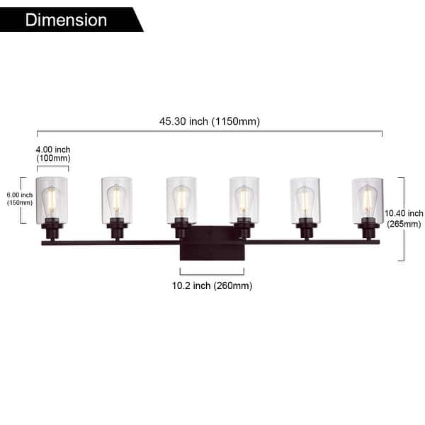 Vinluz Modern 6-lights Vanity Lighting Fixture for Bathroom - Bed Bath ...