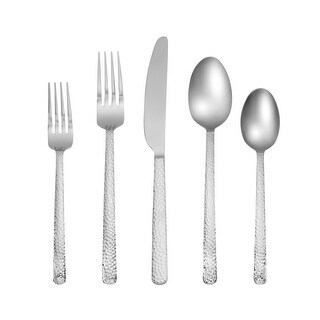 Cambridge Silversmiths Henrietta Hammered Mirror 20-Piece Flatware Set ...