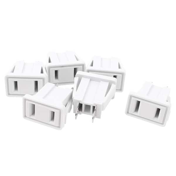US 2 Pin Plug AC 250V 10A Panel Mounting Power Socket White 6Pcs - Bed ...