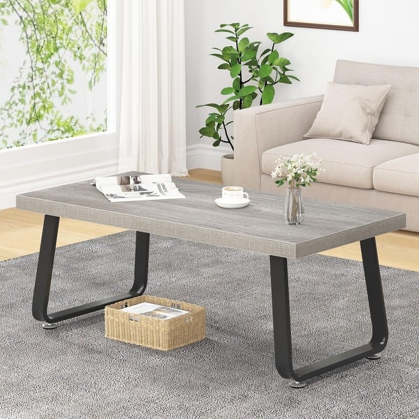light grey rectangle coffee table