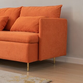 90.9'' Sectional Sofa,Left Hand Facing L-Shaped Corner Sofa , Recessed ...