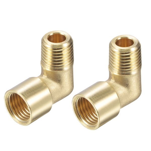 2pcs Brass Hose Fitting Elbow 1/4NPT Male to 1/4NPT Female Thread Pipe ...