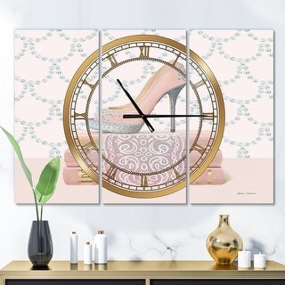 Designart 'Fashion and Glam Shoes II' Glam 3 Panels Oversized Wall ...
