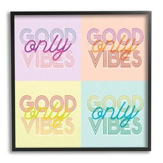 Stupell Pop Style Good Vibes Only Framed Giclee Art, Design by Lil' Rue ...