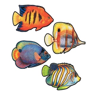 Club Pack of 48 Vibrant Colorful Tropical Coral Reef Fish Cutout ...