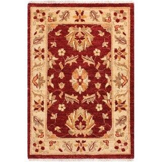 Shabby Chic Ziegler Stepp Red Ivory Hand-knotted Wool Rug - 2'1" x 3'0 ...